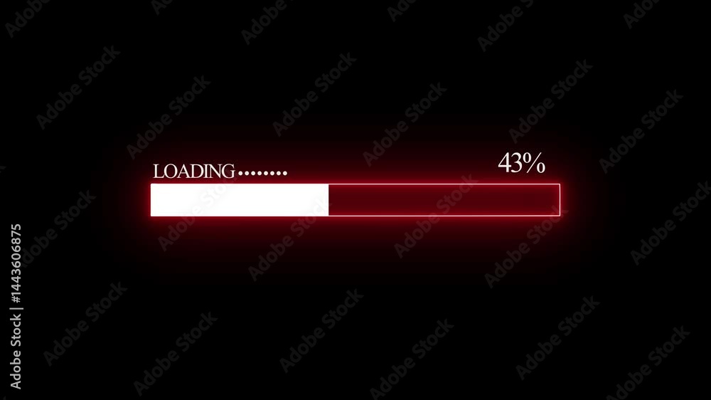 Animation loading bar on blue screen technology futuristic. Loading bar and progress loading ...