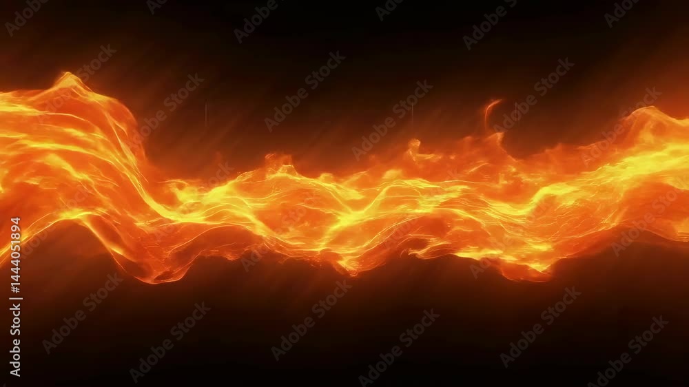 Intense Fire Stream Upscale Animated Loop of Fiery Waves, Perfect for ...