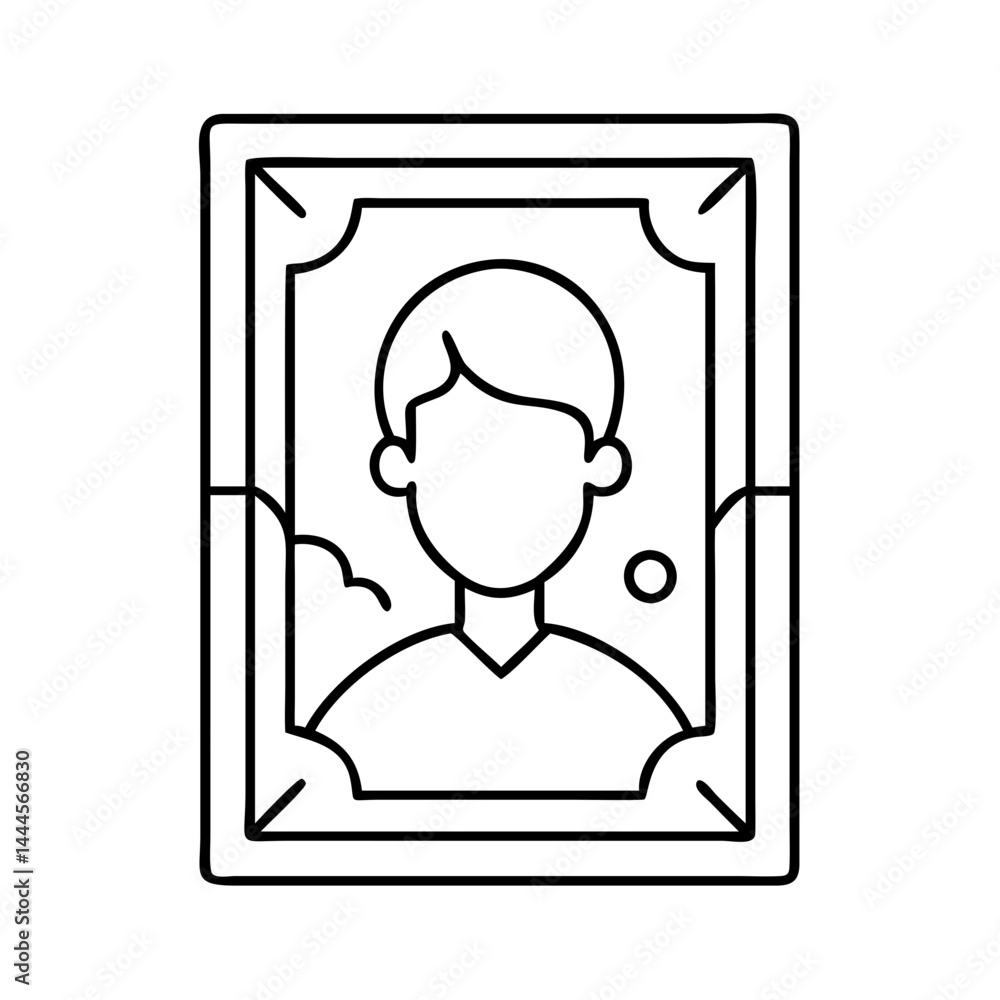 Poster portrait icon, portrait line art - simple line art of portrait ...