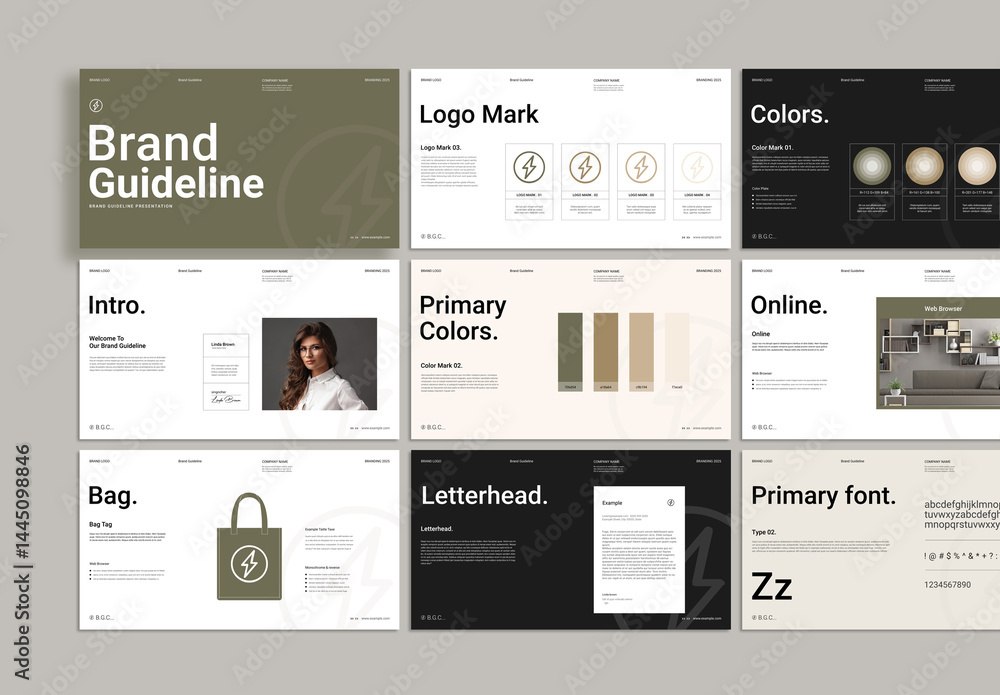 Brand Guidelines Presentation Template Stock Template | Adobe Stock