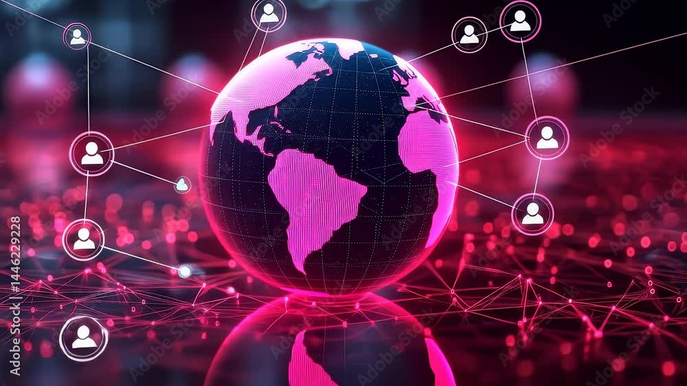 Global digital network international connectivity illustration ...