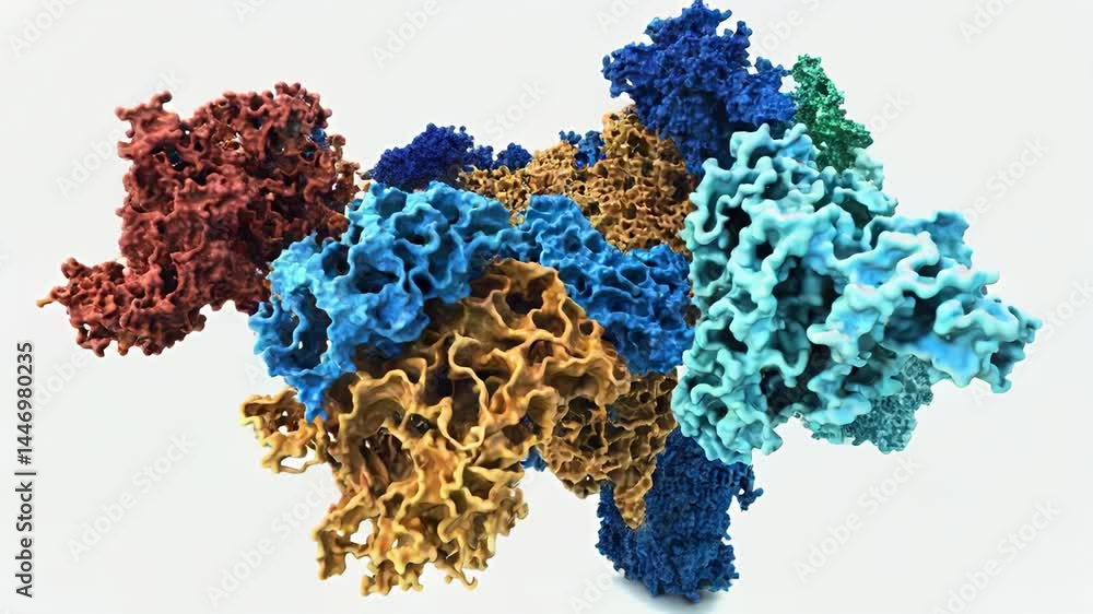Vidéo Stock protein complex, molecular structure, 3D protein model ...