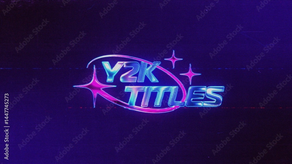 Y2K Retro Title 01 Stock Template | Adobe Stock
