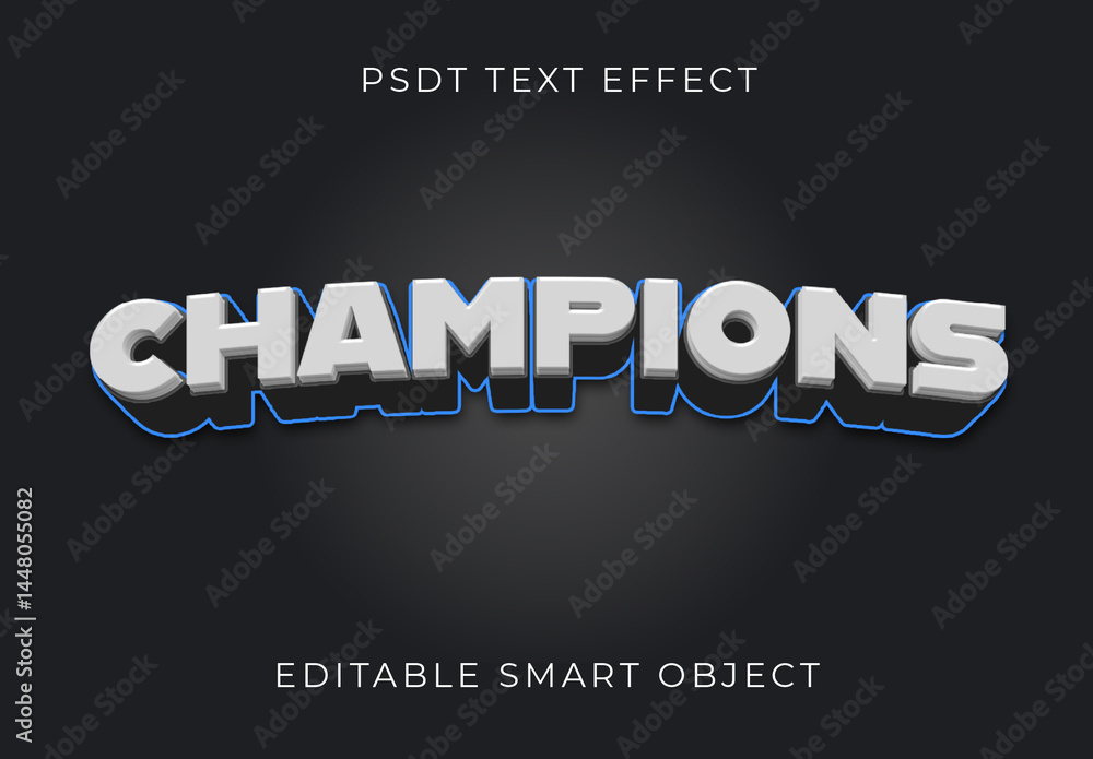 Blue And Gray Sports Bold Font Athletic Text Effect Stock Template ...