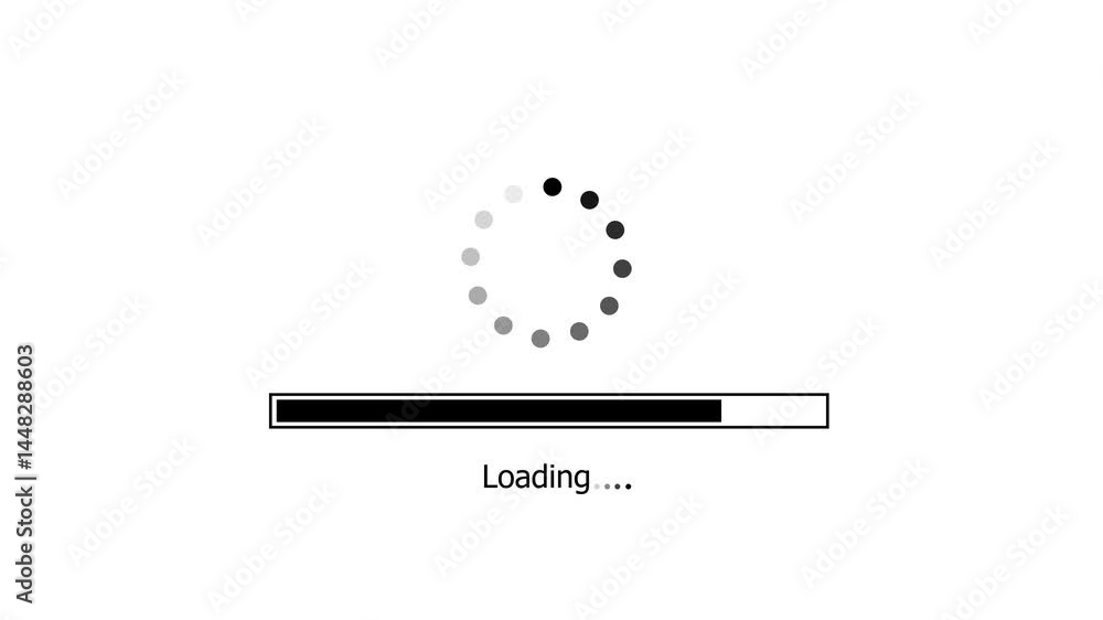 Animated of circle loading icon .Wheel loading concept icon. Animation of circle progress bar ...