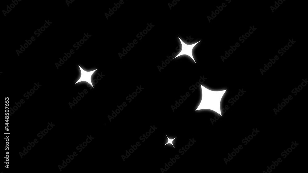 Twinkle stars pop up sparkling star glow animation with shining sparkle ...