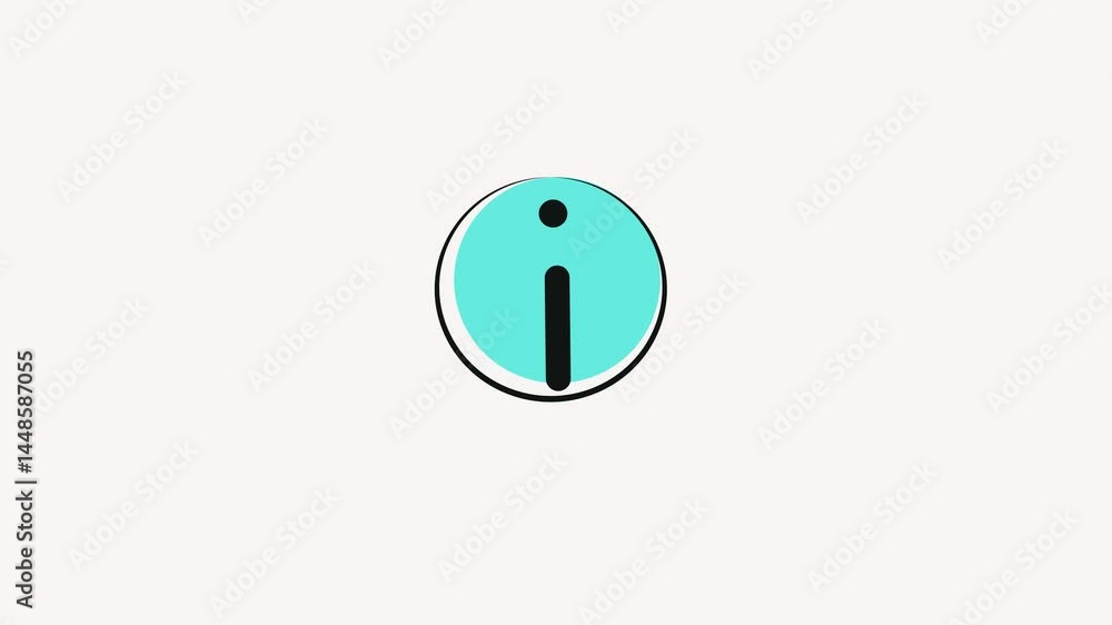 Animated information symbol icon on clean background. Perfect for ...