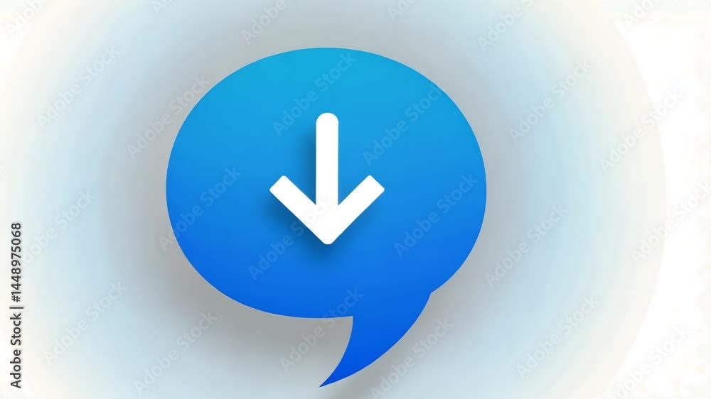 Download arrow 3d icon downloading interface isolated on white background of blue speech bubble ...