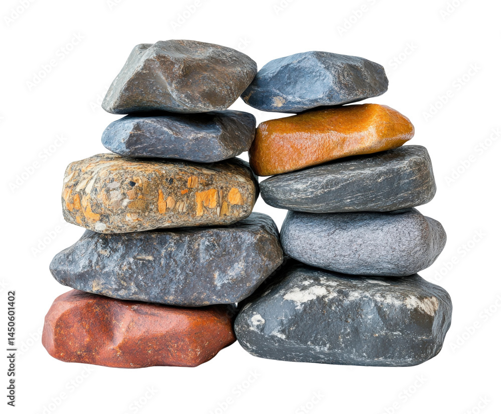Poster Natural stone arrangement still life textured rocks view ...
