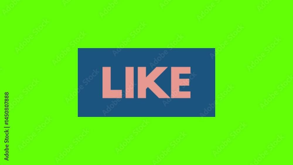 LIKE Text PNG – Left to Right Simple Typing Word on Green Screen ...