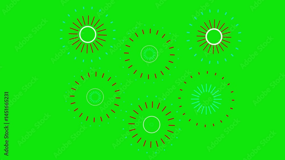 Circle Burst Explosion with Fireworks Effect and Transparent Background ...