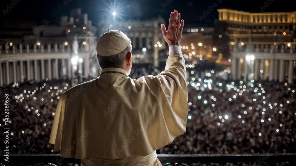 Newly elected Pope greets thousands of believers from balcony of St ...