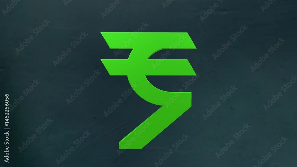 Indian Rupee Sign Rotating Isolated On black Background. currency signs ...
