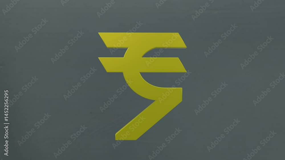 Indian Rupee Sign Rotating Isolated Background. currency signs ...