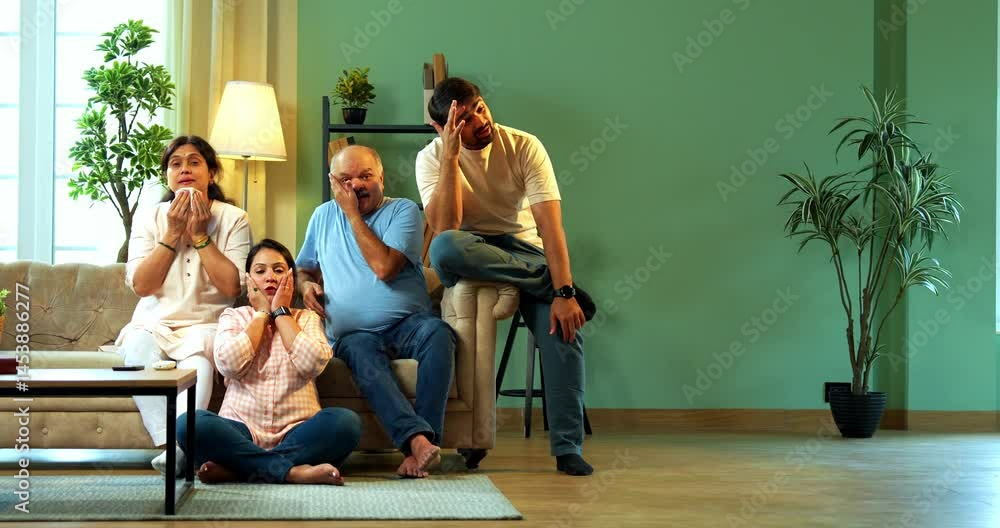 Feeling hot and sweating badly, Indian family of senior parents and ...