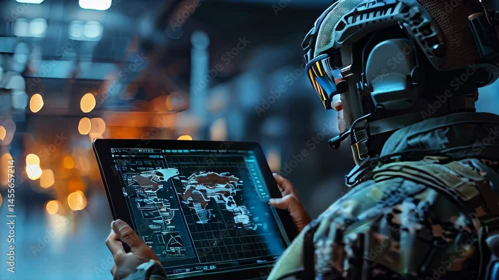 video of Military forces command through a tablet with augmented ...