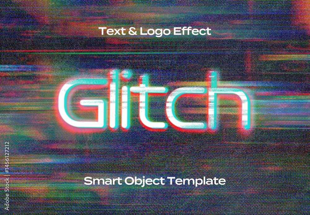 Screen Monitor TV VHS Display Text Logo Style Effect Mockup Logotype ...