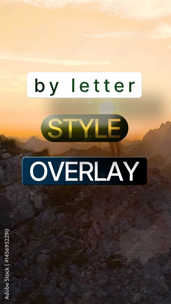 Modelo de Vertical By Letter Text Reveal Overlay with Depth do Stock ...