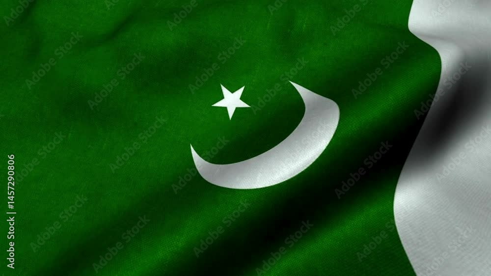 Vidéo Stock waving in wind. National ‎Islamabad‎‎ 3d Pakistani flag ...