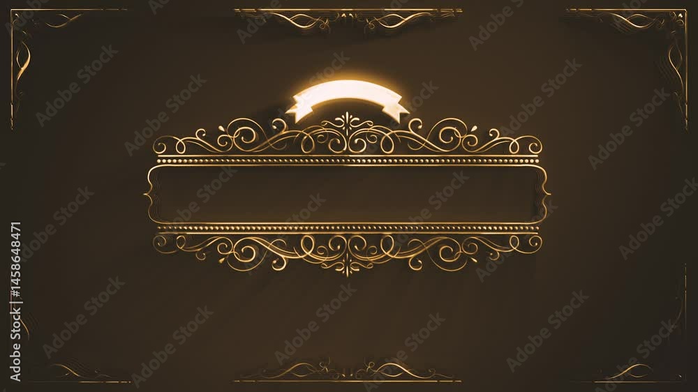 Golden Frame Banner Background/ Animation of an elegant golden frame ...