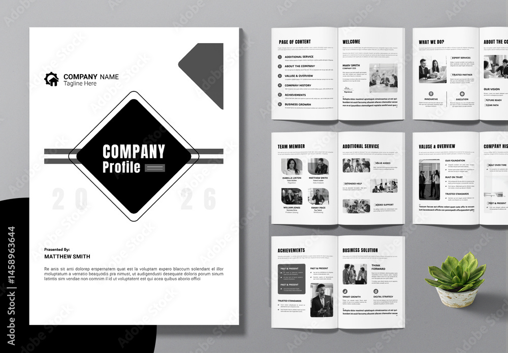 Company Profile Template Layout Stock Template | Adobe Stock