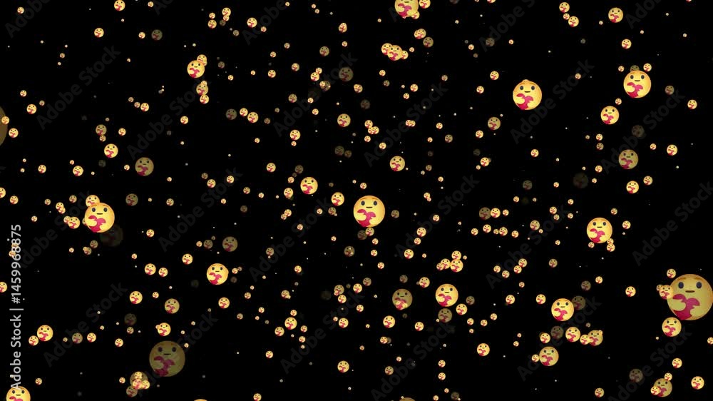 emoji social media Live streaming style animated icon explosion. social ...