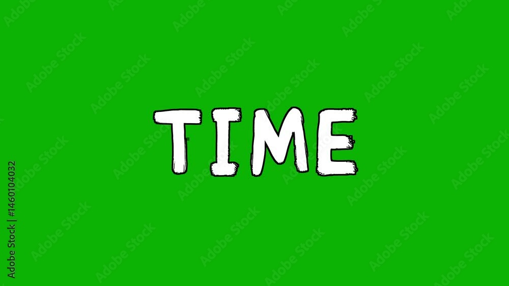 Stockvideon Animated “TIME” Text in White Bold Handwritten Style ...