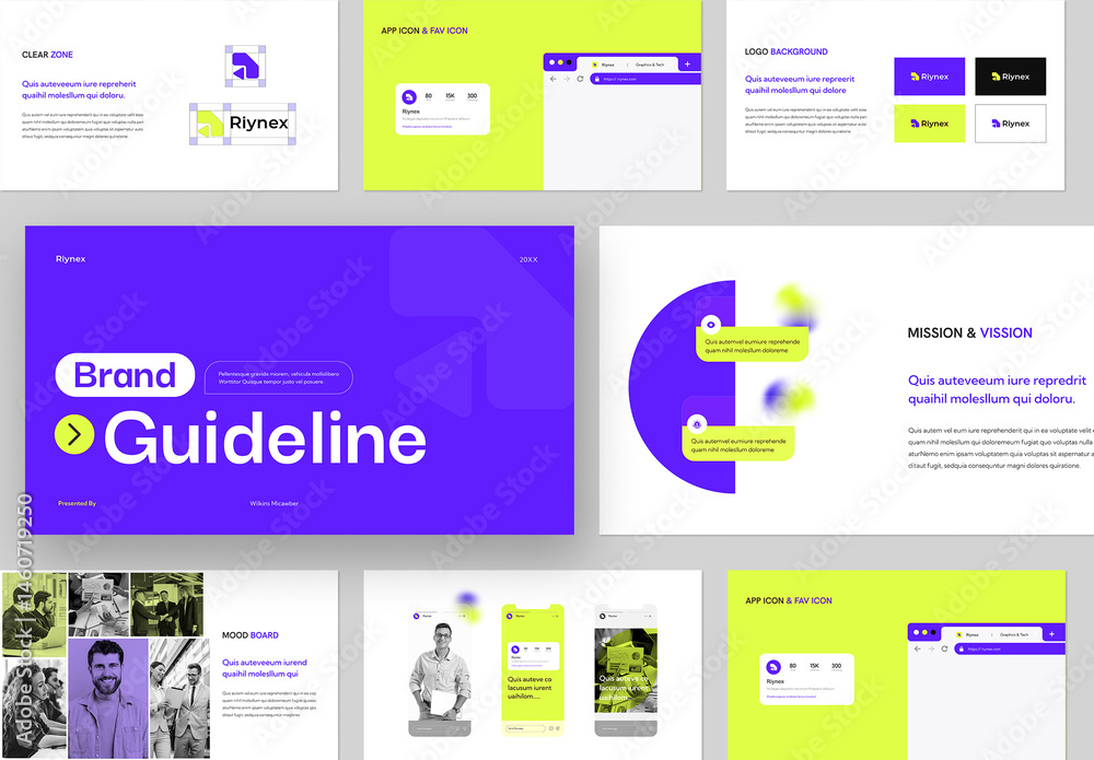 Modern And Clean Brand Guidelines Design Layout Stock Template | Adobe ...