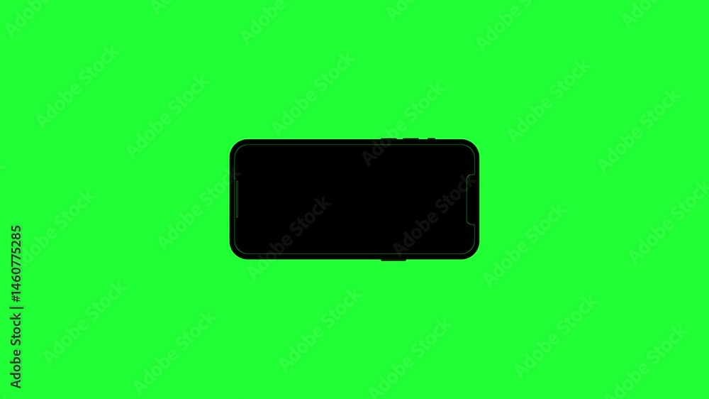 Smartphone with green screen and marks for tacking on greenscreen ...