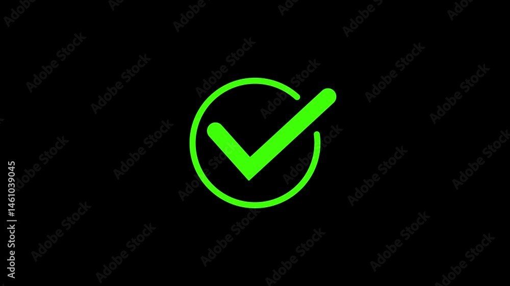 Stockvideon check mark animation icon tick sign accept select confirm ...