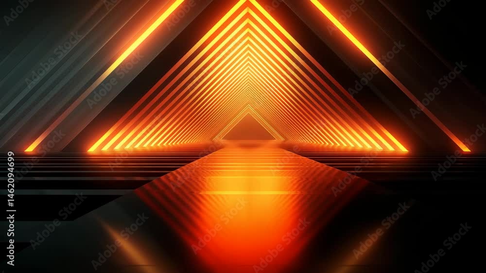 Dynamic digital video transition featuring a glowing orange neon ...