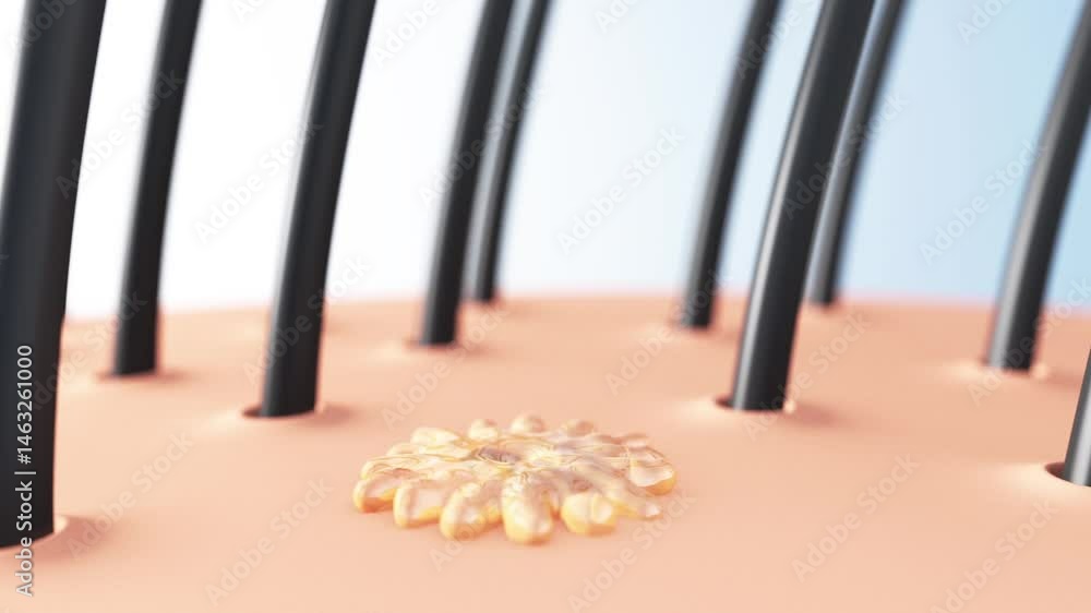 The scalp is oily and the hair follicles secrete too much sebum, which ...