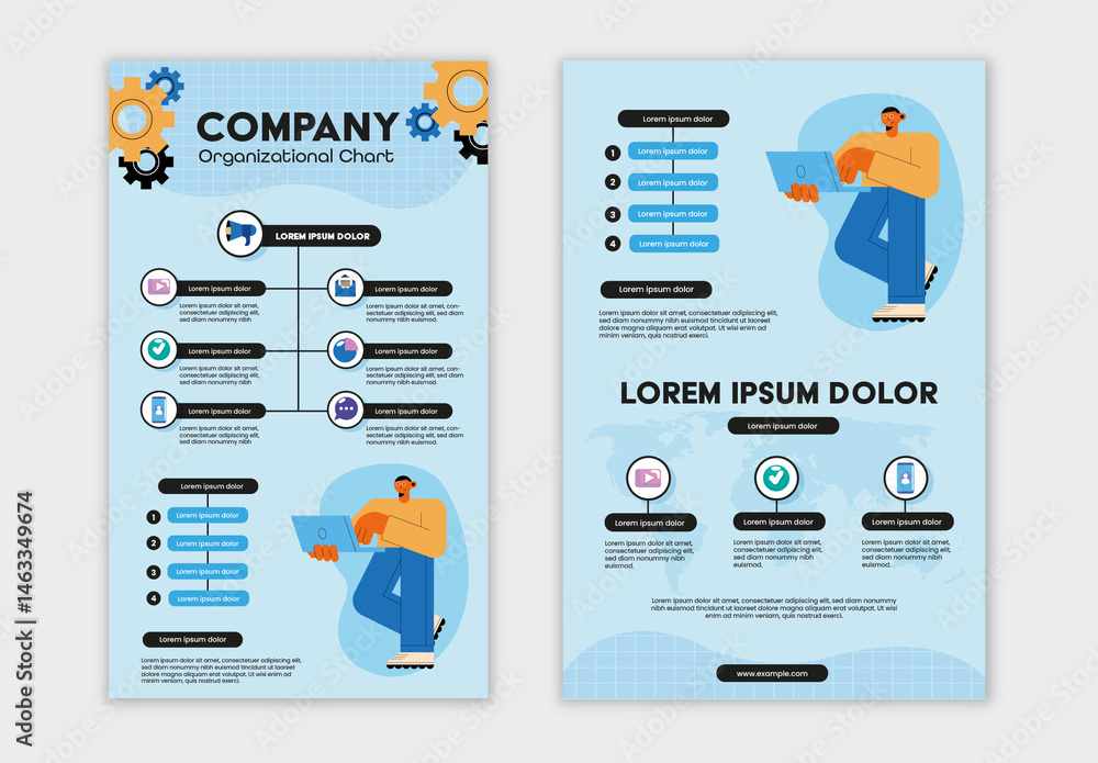 Blue And Black Company Structure Diagram Infographics Stock Template ...
