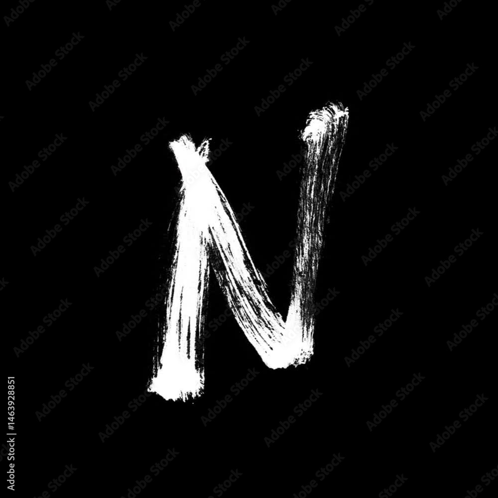 N Animated Handwritten Letters on Black Background — Perfect Overlay ...