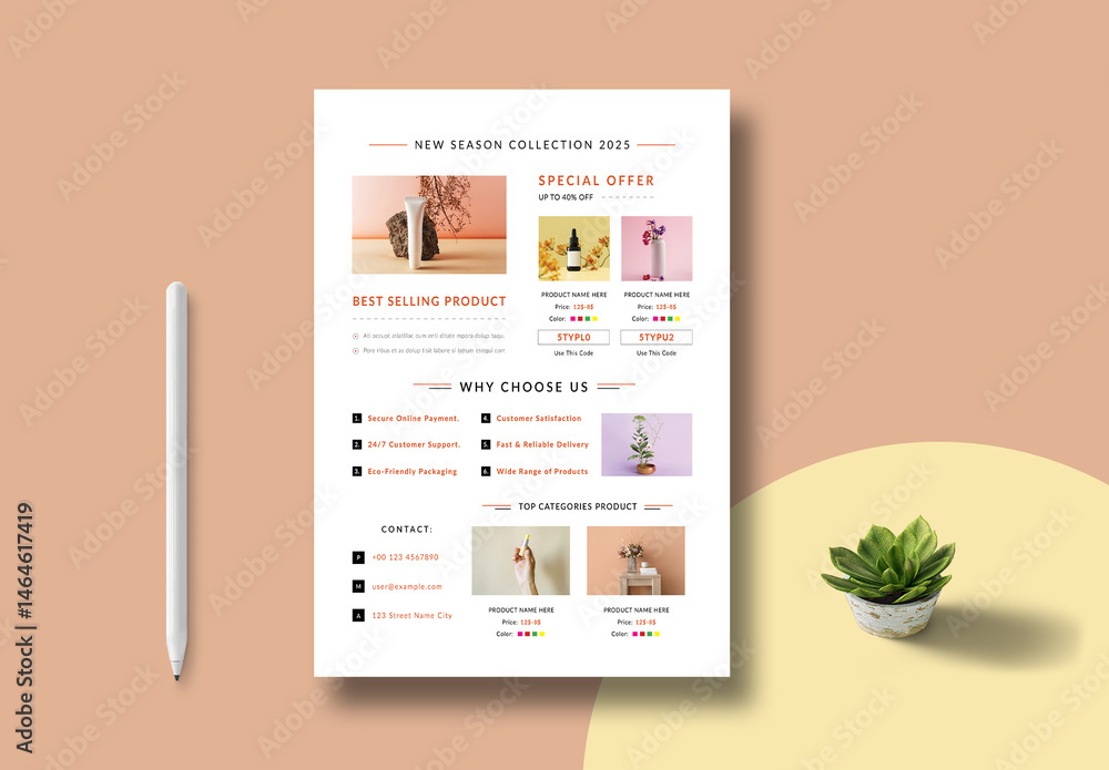 Best Selling Product Flyer Template Layout Stock Template | Adobe Stock