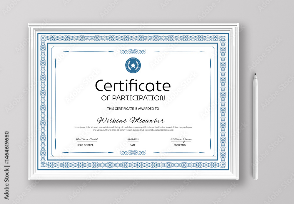 Elegant Certificate Template Layout Stock Template | Adobe Stock