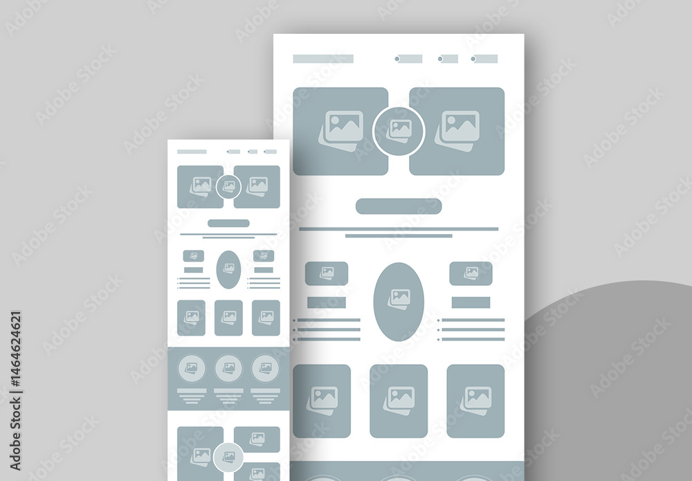 Wireframe Template Design Layout Stock Template | Adobe Stock