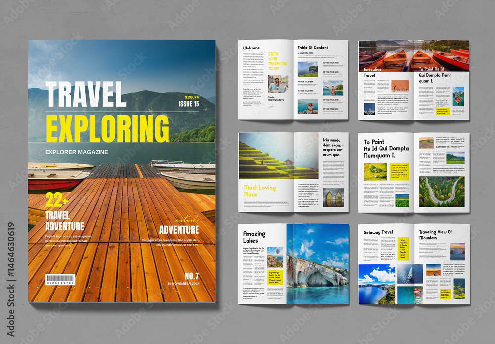 Travel Magazine Template Layout Stock Template | Adobe Stock