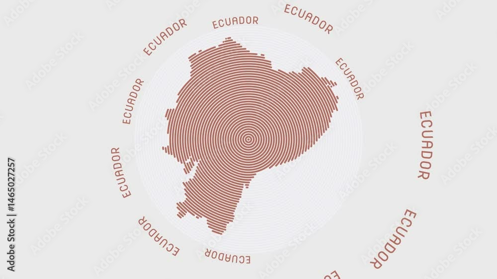 Ecuador shape with dynamic circles visual effect. Animation of Ecuador ...