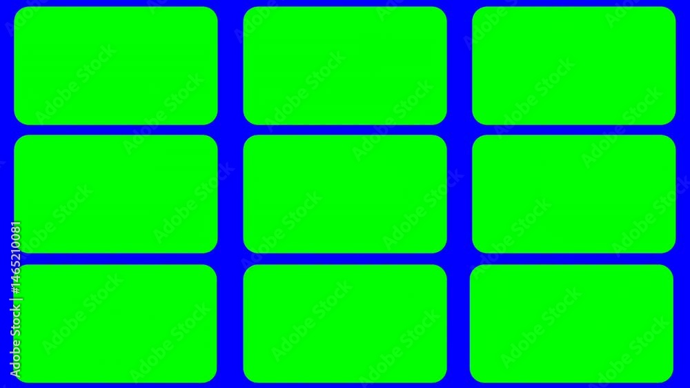 Grid or collage with Green Screen Grid Animation with Nine Rectangle ...