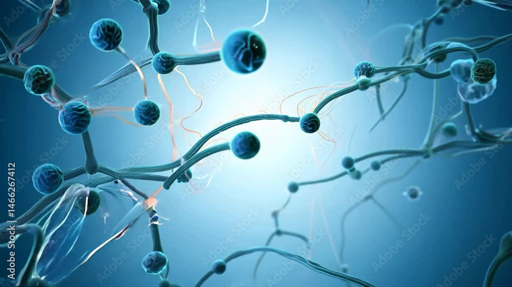 A high-detail 3D animation of neurons firing in the human brain ...