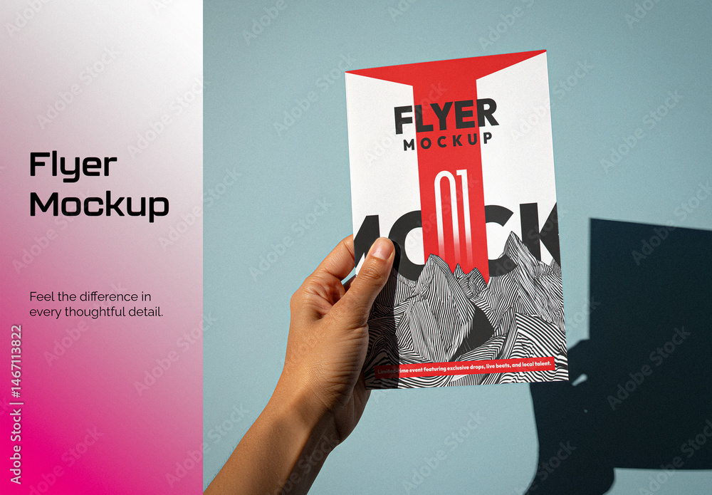 Flyer In Hand Mockup Stock Template | Adobe Stock