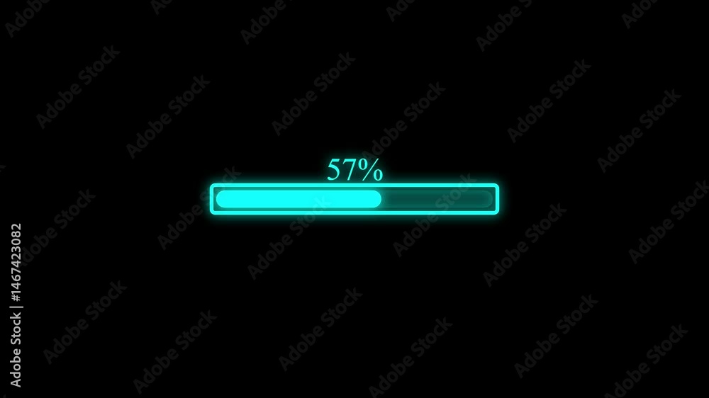 Futuristic HUD Elements with loading 57%. Chart Animation percentage ...