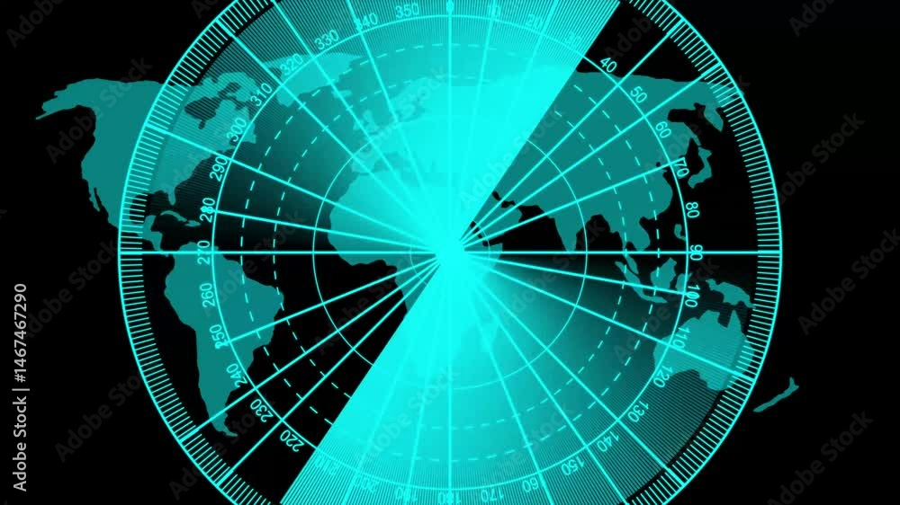 Radar screen animation, moving radar HUD call animated. Sonar tactical ...