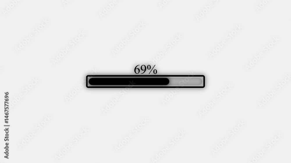HUD 69% progress loading bar stuck. Animation percentage diagrams ...