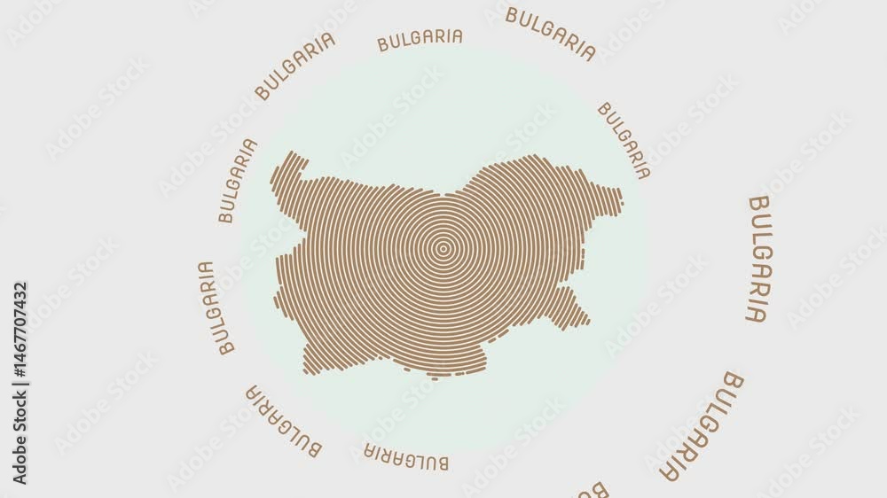Bulgaria shape with dynamic circles visual effect. Animation of ...