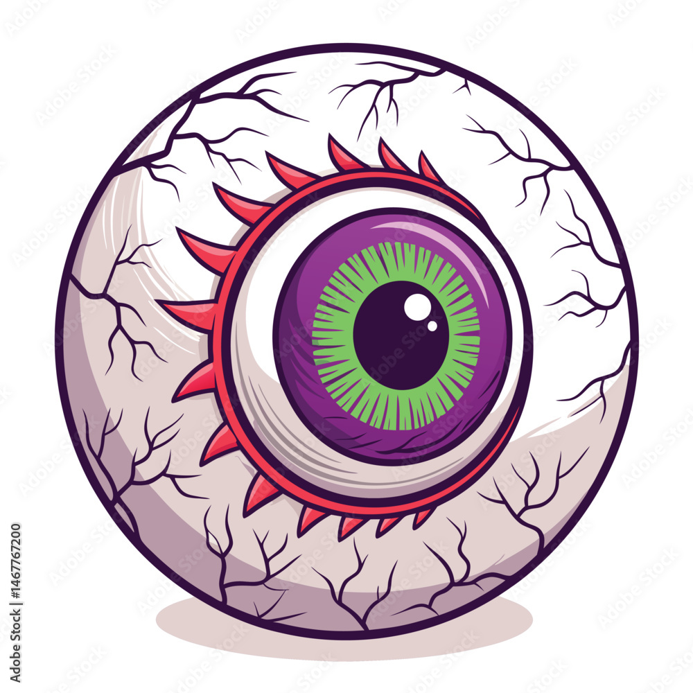 Poster A terrifying cyclops eyeball monster, sharp teeth bared ...