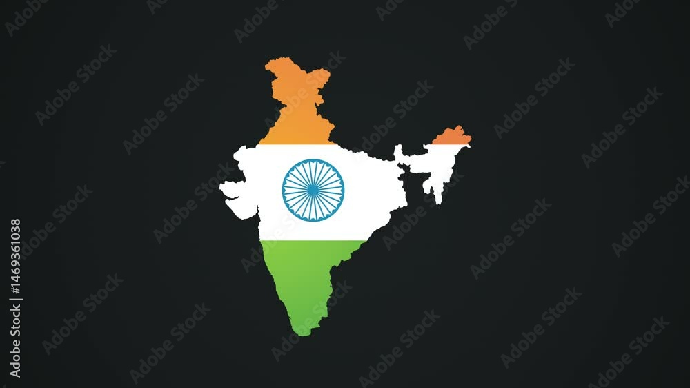 Animated Map of India with Dynamic Borders สต็อกวิดีโอ | Adobe Stock