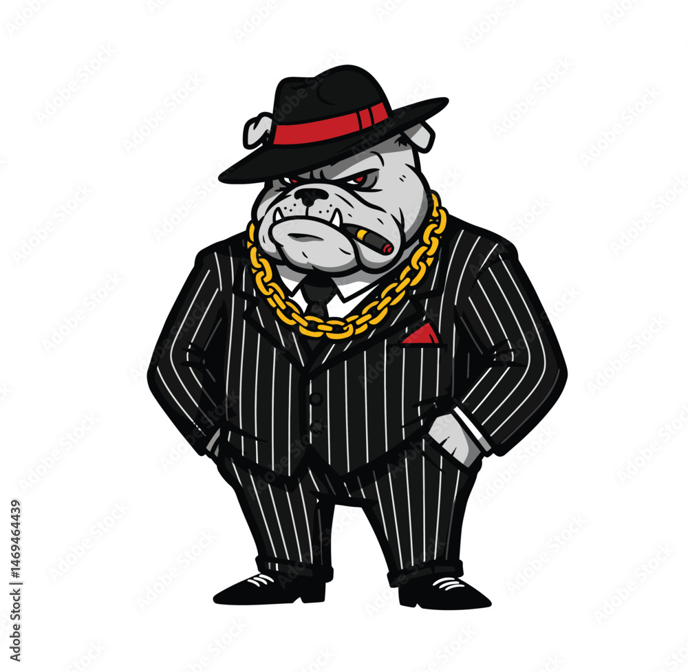 Mafia Dog – The Sharp Suit Dealer Stock Vector | Adobe Stock