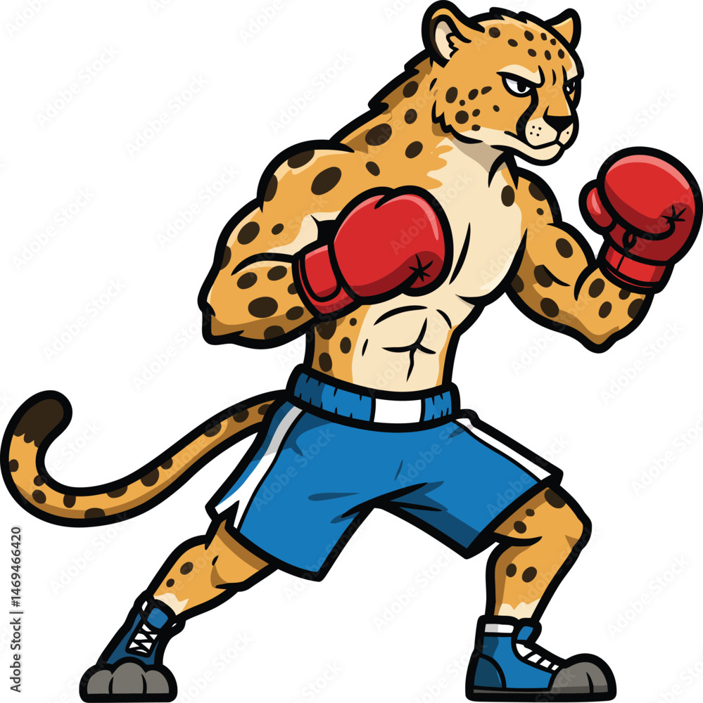 Cheetah the boxer Stock Vector | Adobe Stock